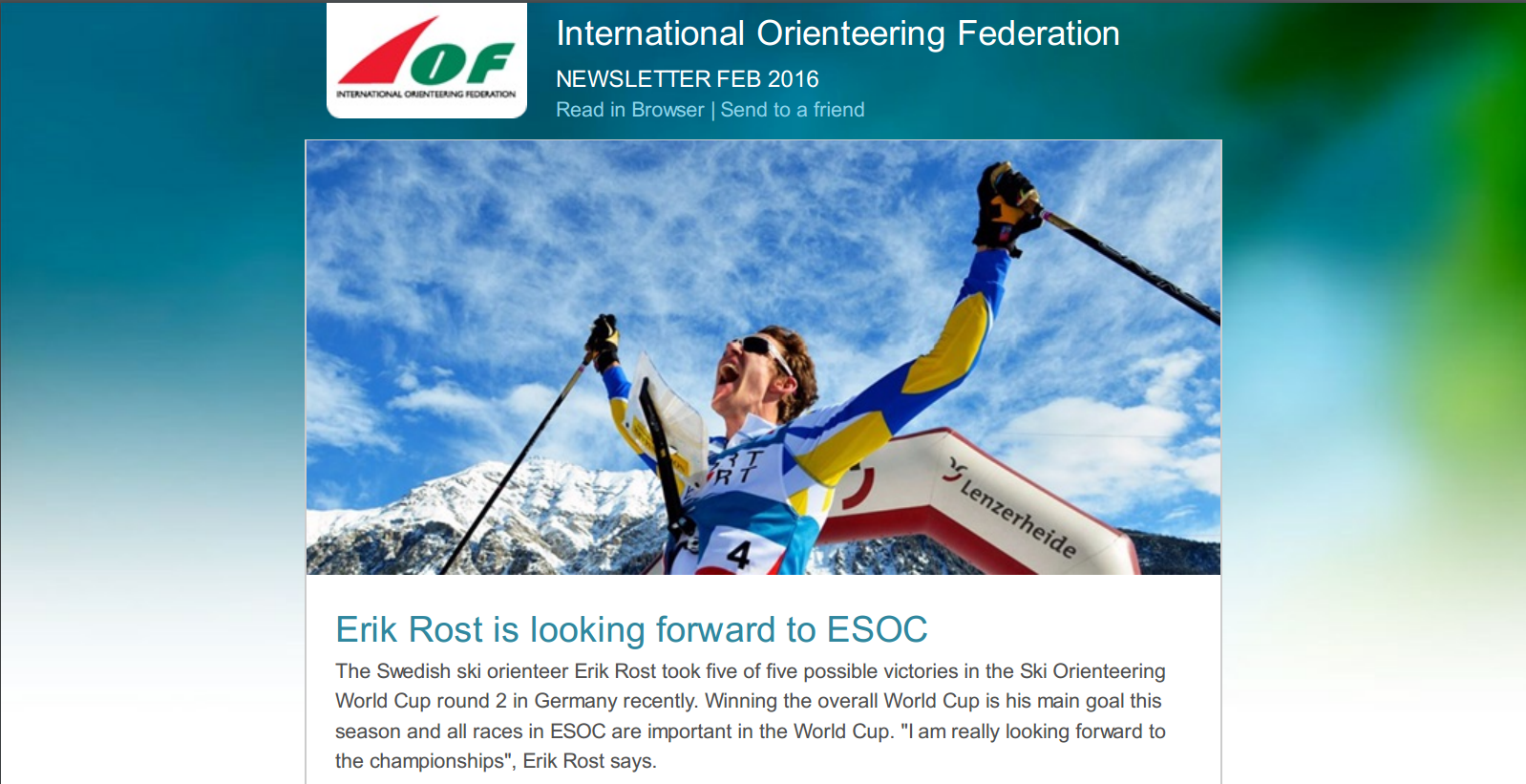 Inside Orienteering changes form. : International Orienteering Federation